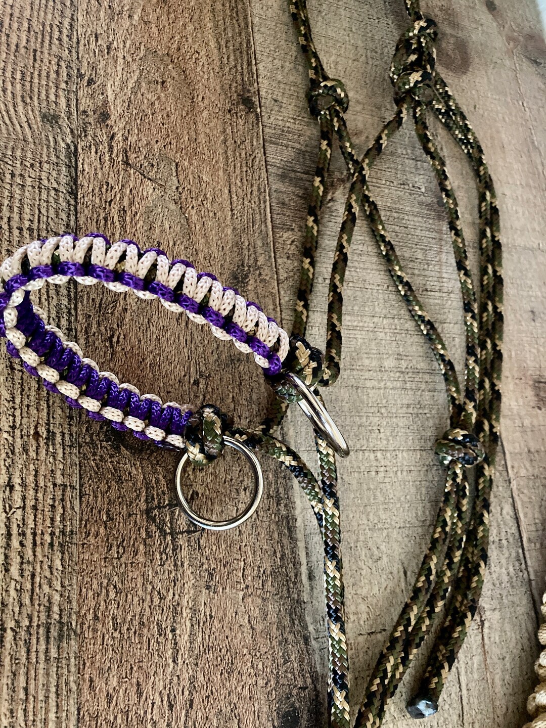 Custom Sidepull Rope Halter With Noseband/ Riding Halter - Lead Line ...