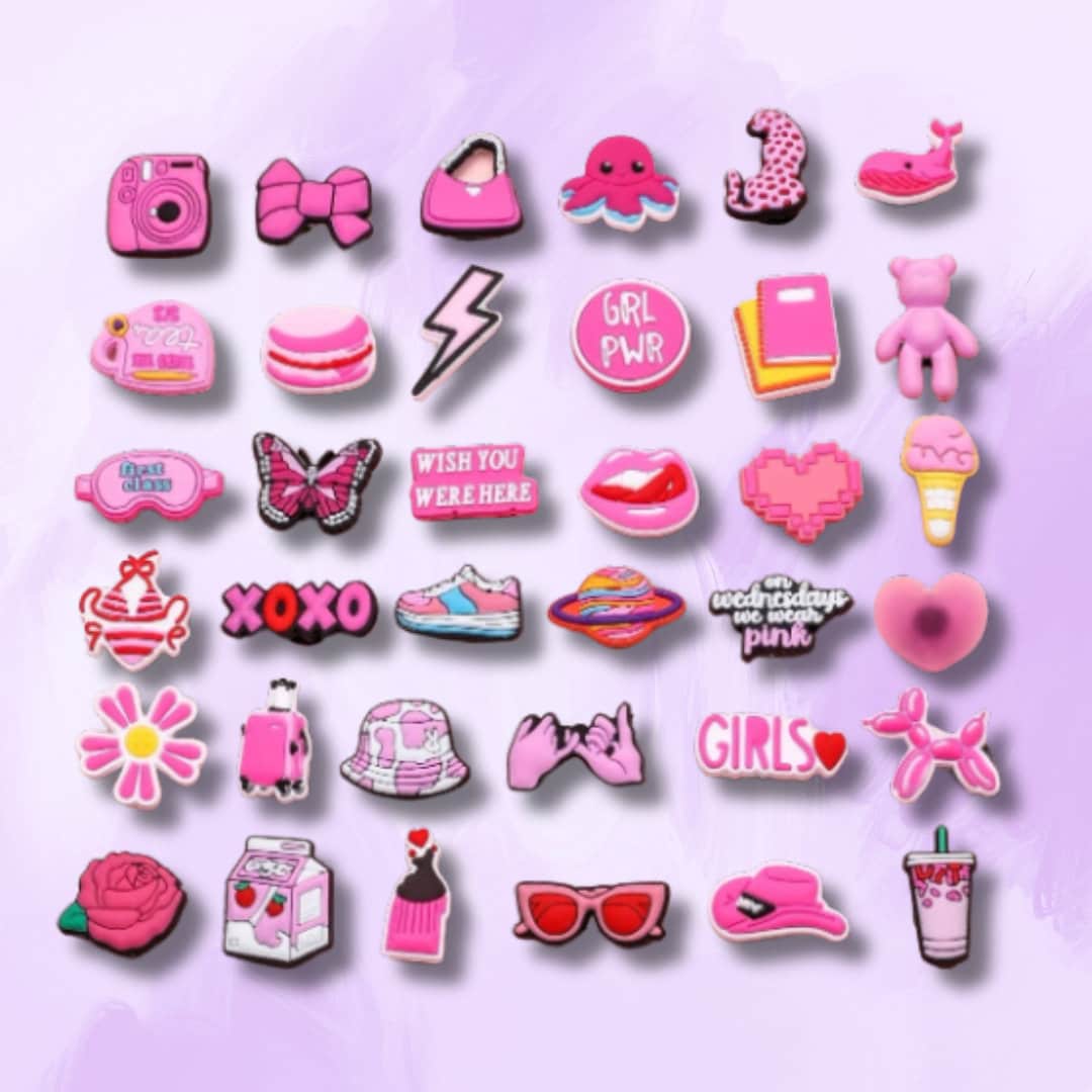 Pink Croc Charms Cute Clog Pin Badges Girl Power Unique - Etsy
