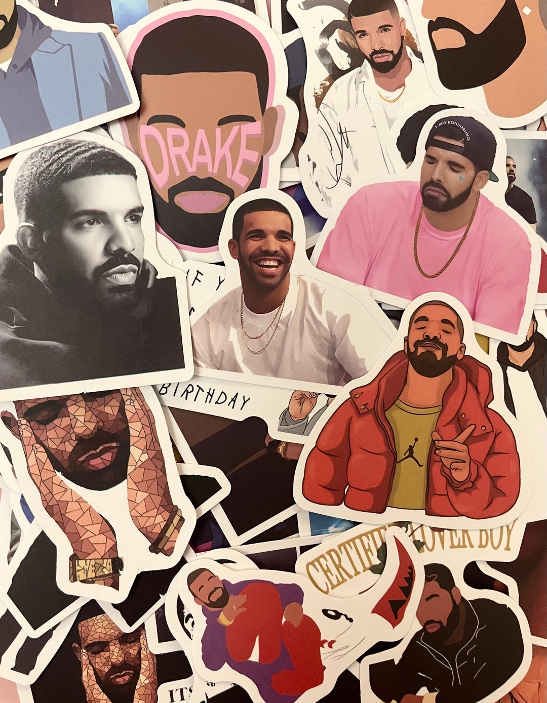 Drake Inspired Stickers Set of 10/15/20 Random Lot Rapper Decorations ...