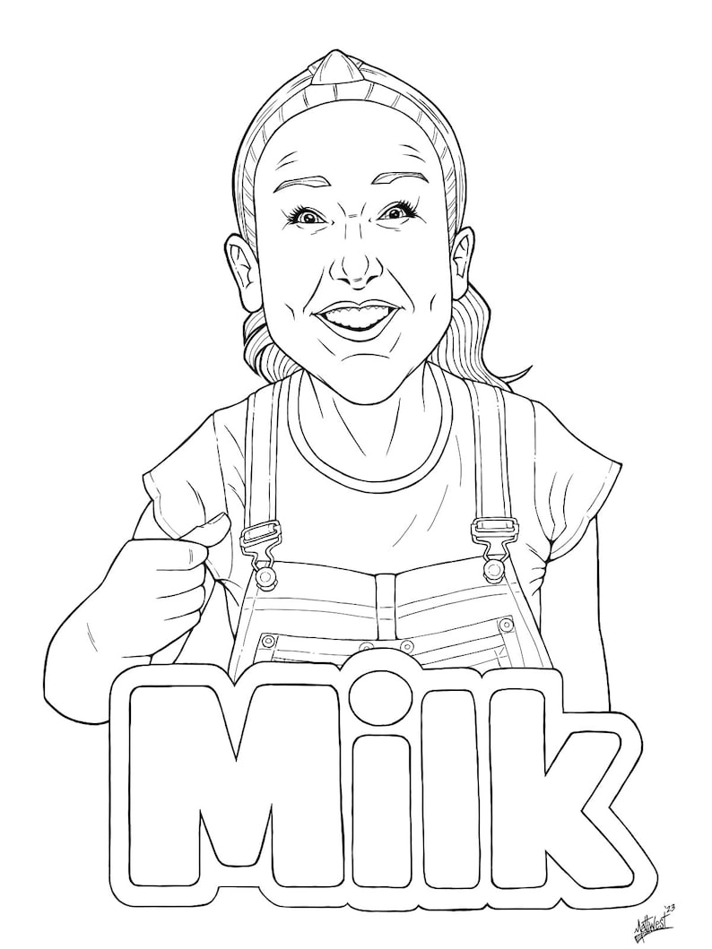 Ms. Rachel "milk" Sign Language Coloring Sheet - Etsy