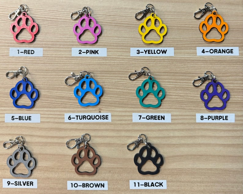 Paw Print Keychain - Etsy