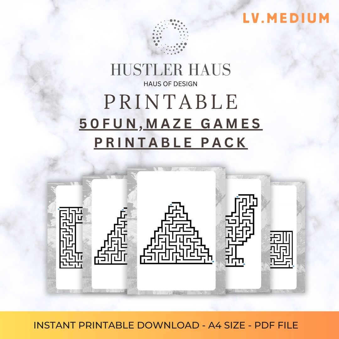 Mazes Mania Vol1 - 50 Printable Puzzles for Brain Exercise LV Medium - Etsy
