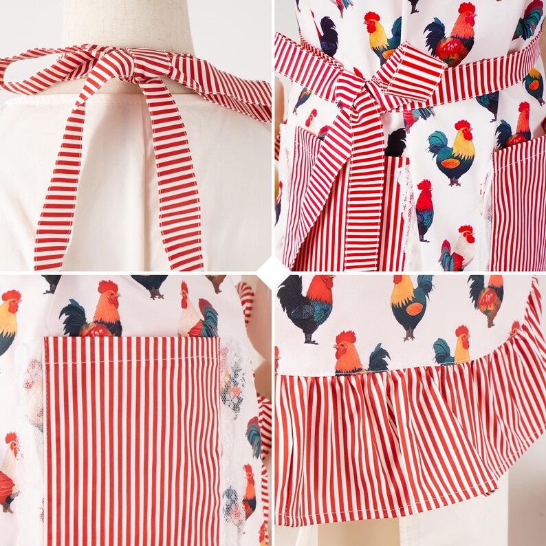 Personalized Rooster Apron, Ruffled Farm Apron, Hostess Gift - Etsy