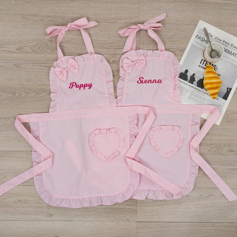Pink Bows Apron Kids - Etsy