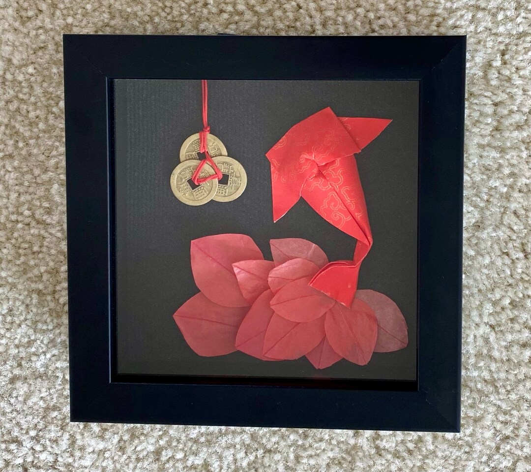Good Luck Origami Carp Fish, Handmade Paper Feather Tail, Chinese ...