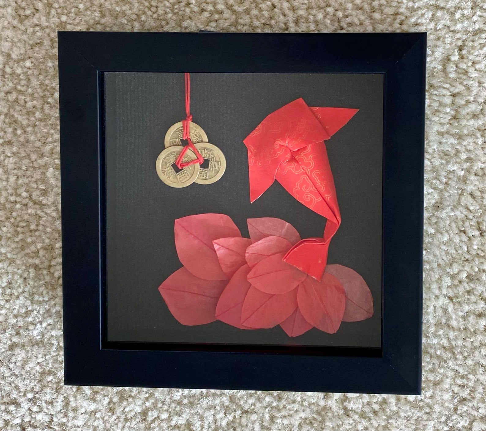 Good Luck Origami Carp Fish, Handmade Paper Feather Tail, Chinese ...