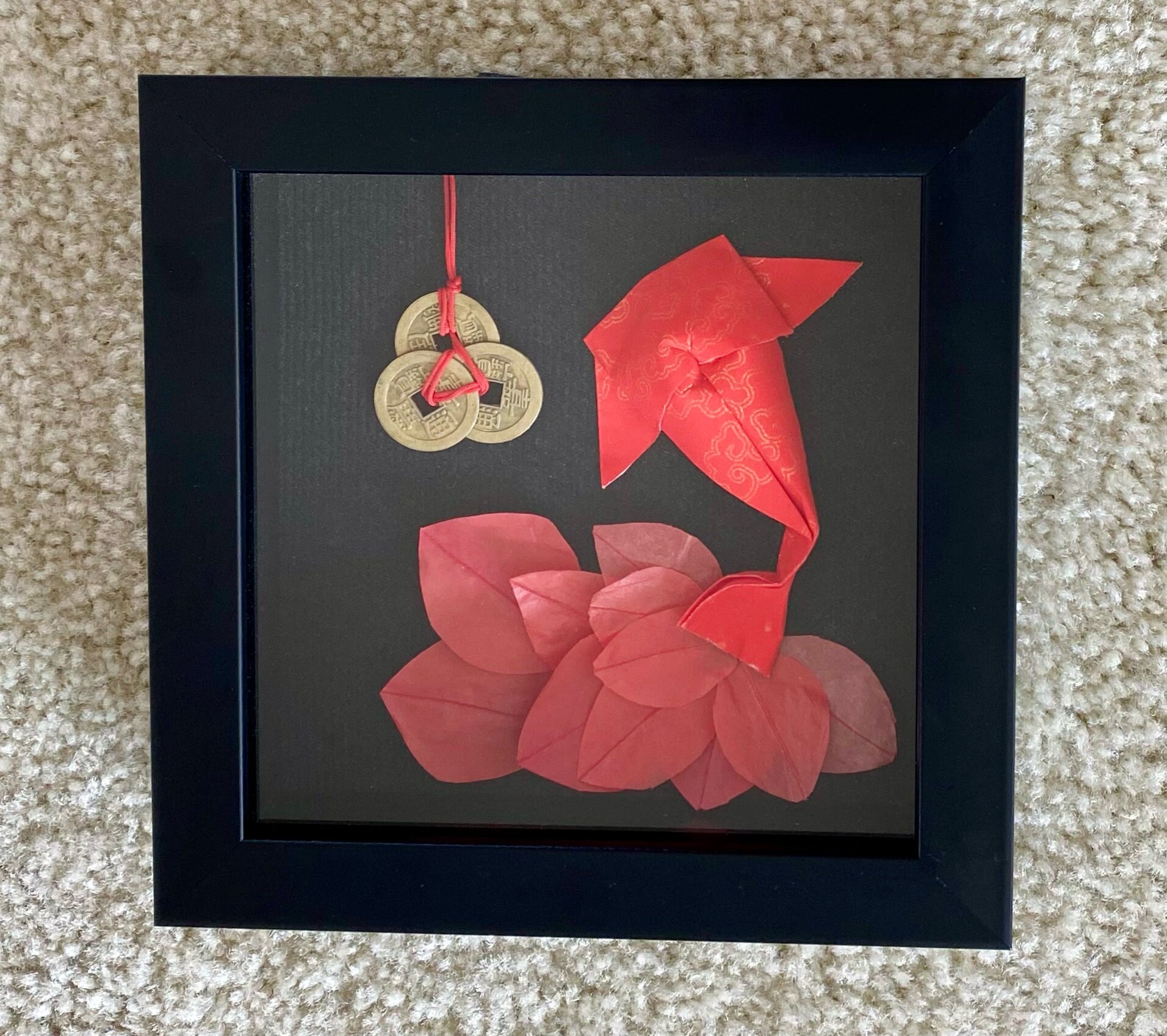 Good Luck Origami Carp Fish, Handmade Paper Feather Tail, Chinese ...