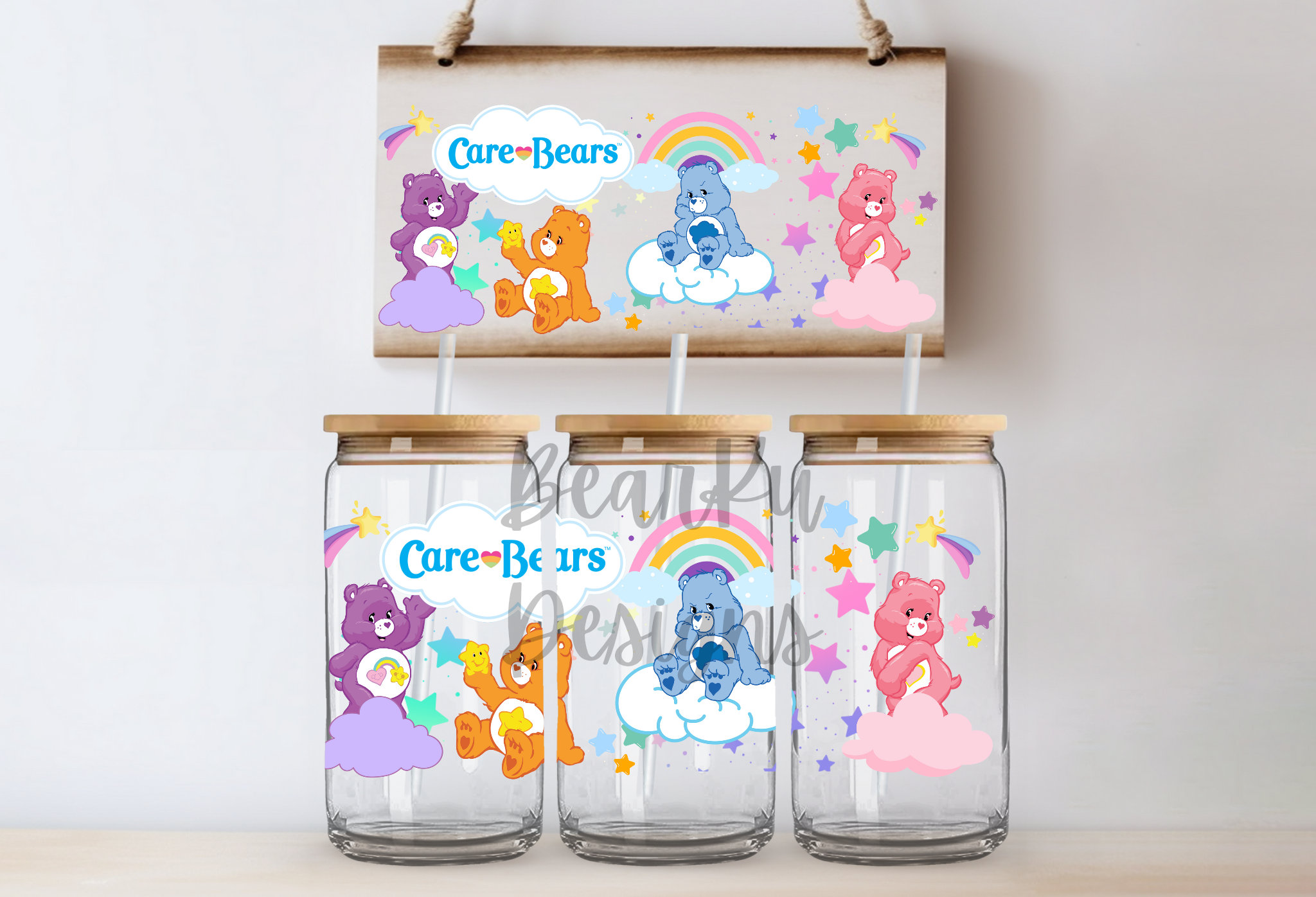 Care Bears Libby Glass Cup Wrap 16oz - Etsy