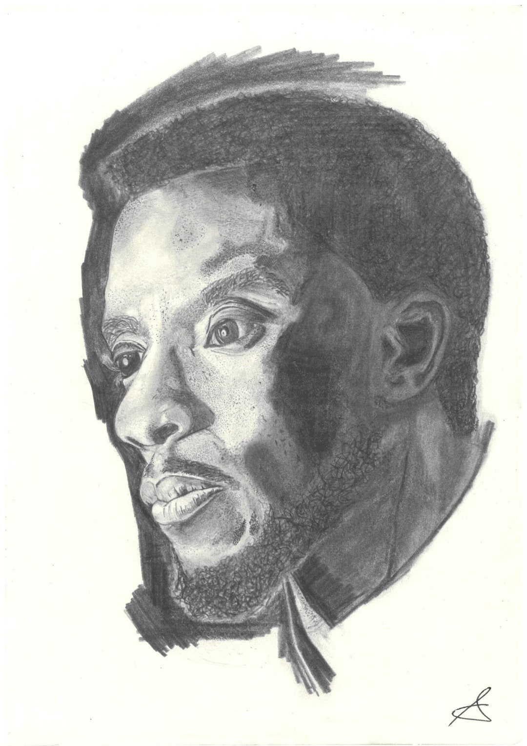 Chadwick Boseman Pencil Drawing Print A4 - Etsy