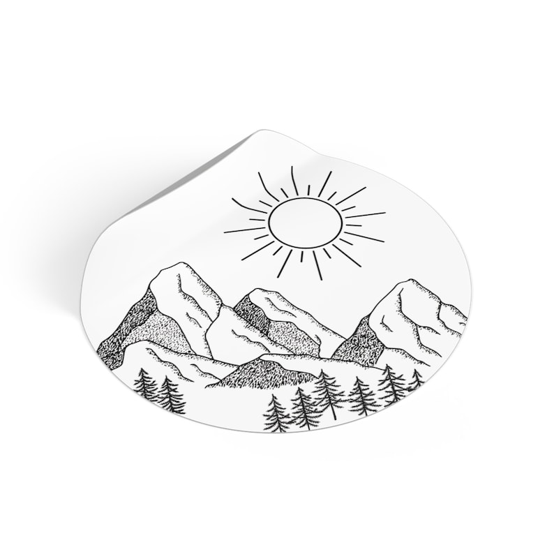 Mountain Vinyl Sticker - Etsy