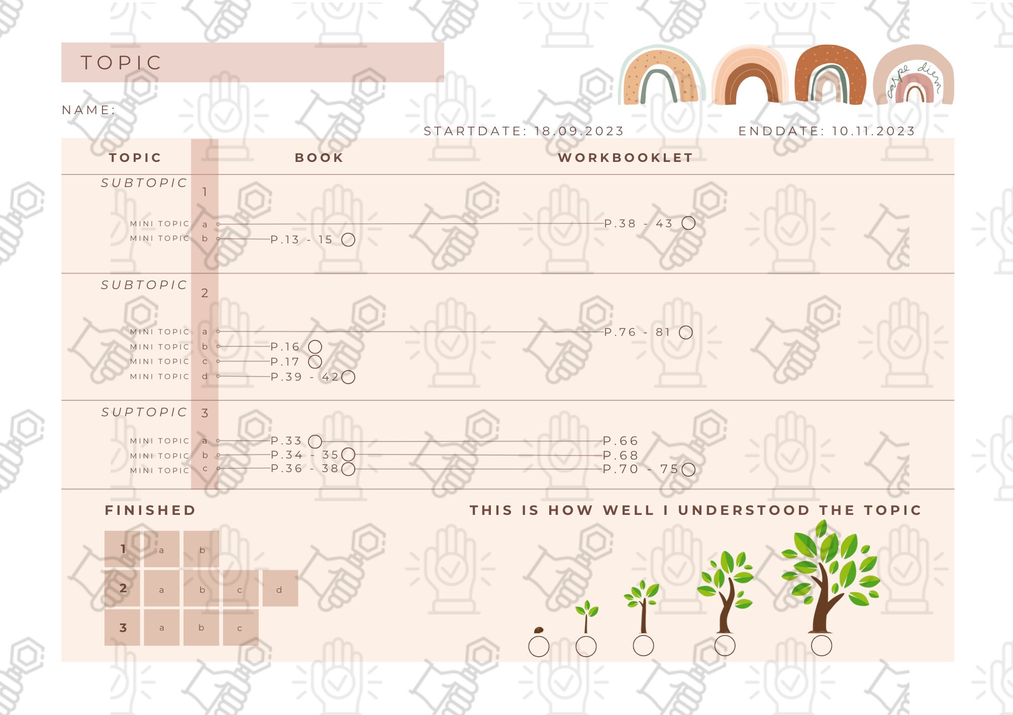 Work Plan Student- Canva Template - Etsy