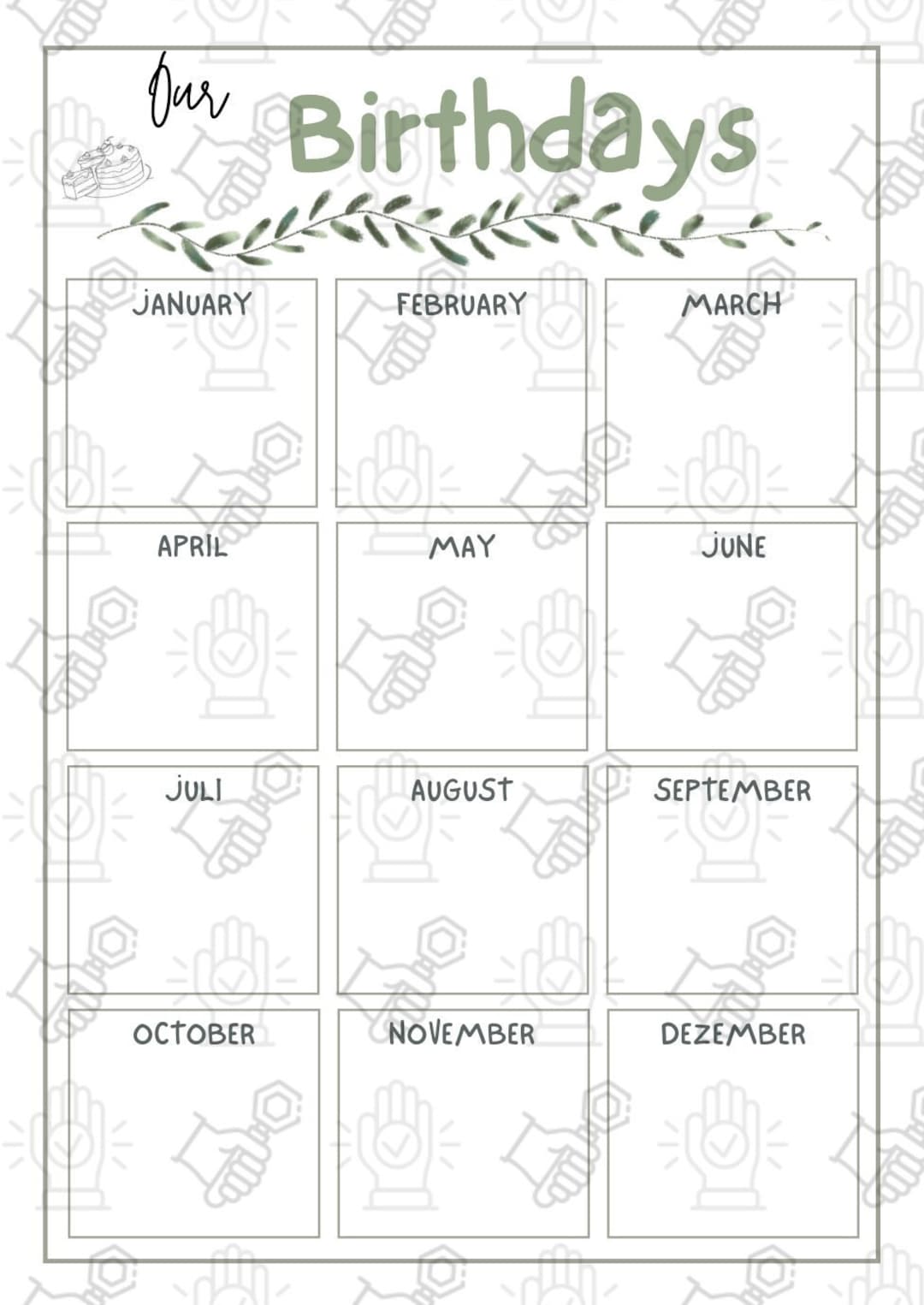 Our Birthdays - Canva Template - Etsy