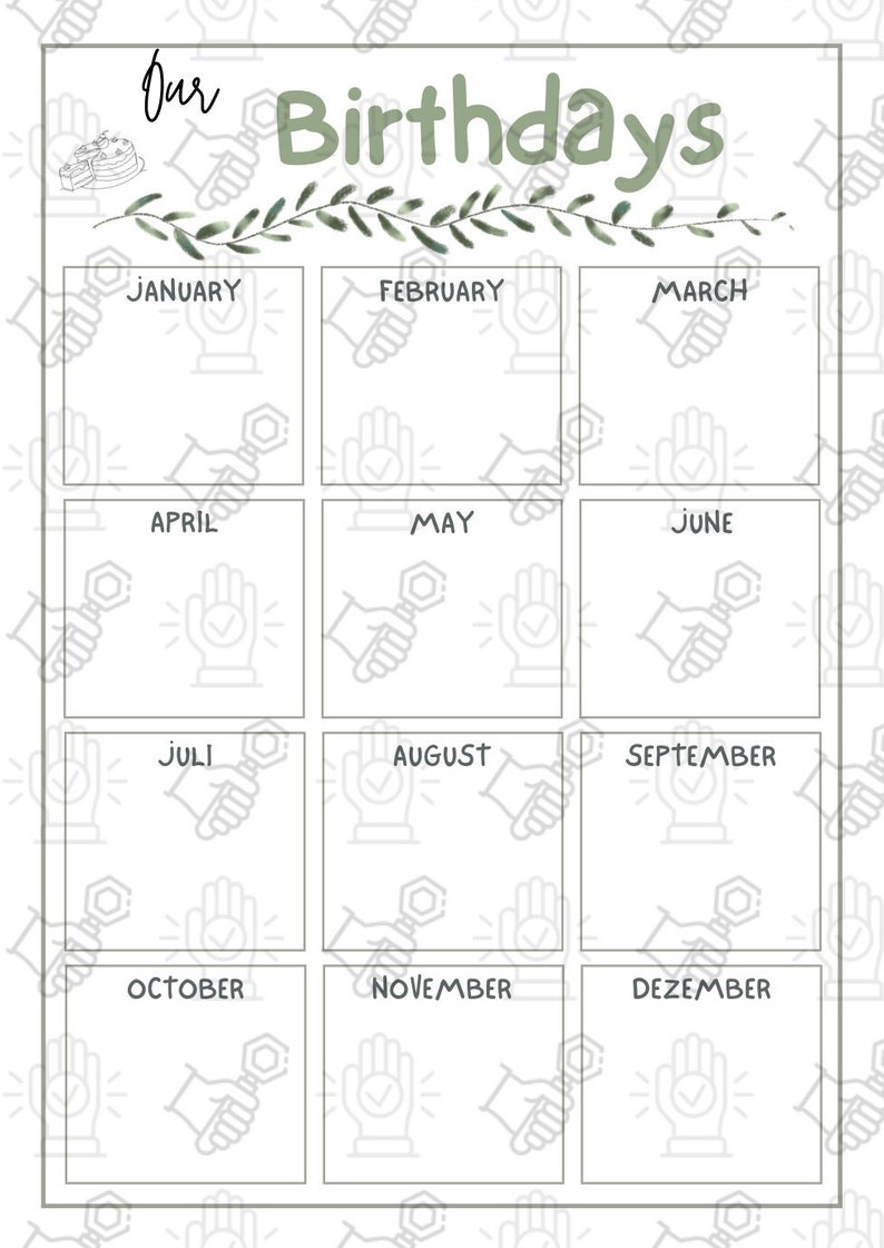 Our Birthdays - Canva Template - Etsy