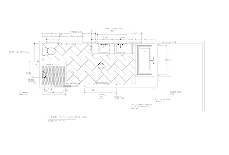 Custom Bathroom Design With 3D Rendering + Floor Plan - Etsy
