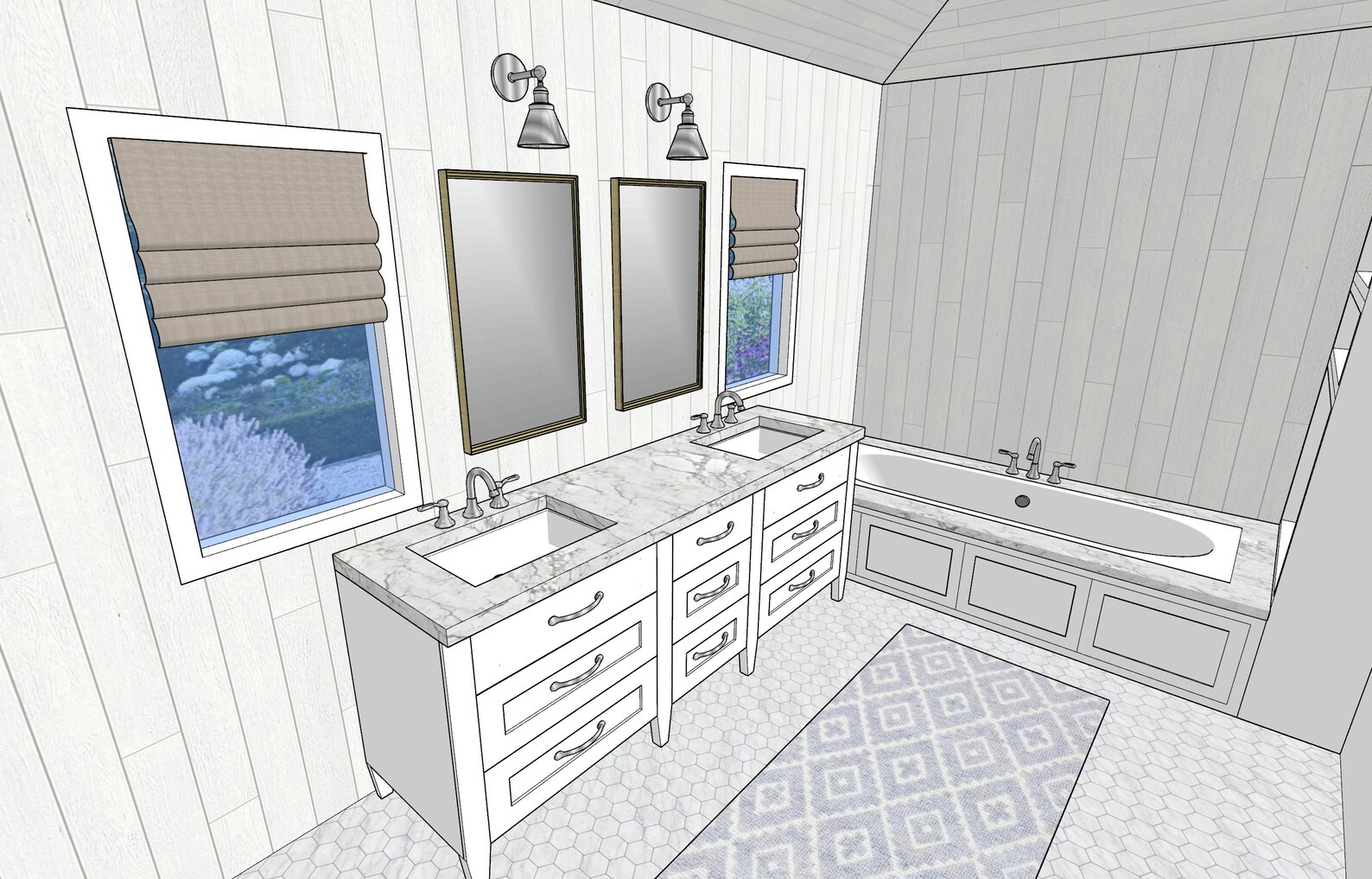 Custom Bathroom Design With 3D Rendering + Floor Plan - Etsy