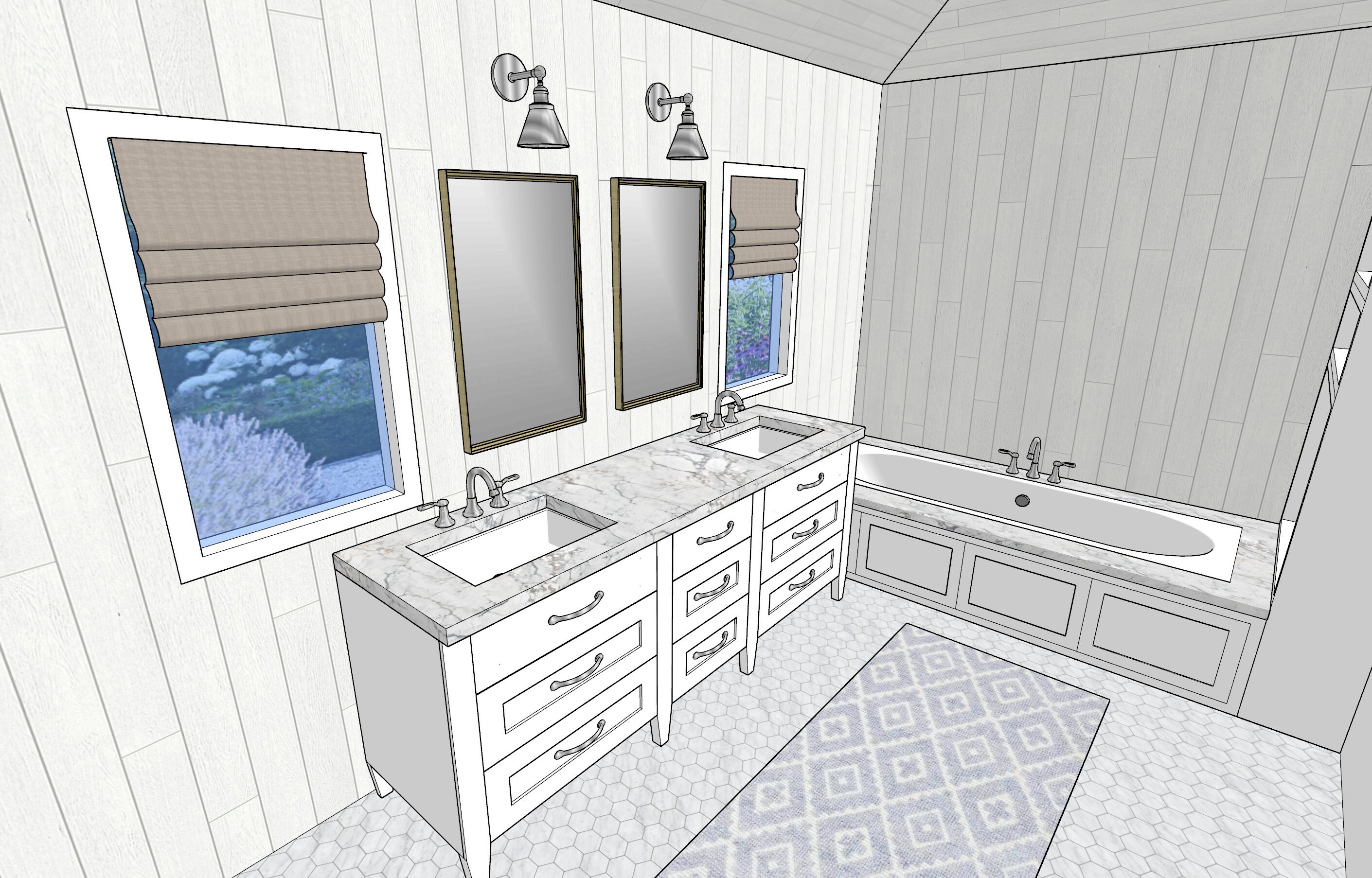Custom Bathroom Design With 3D Rendering + Floor Plan - Etsy