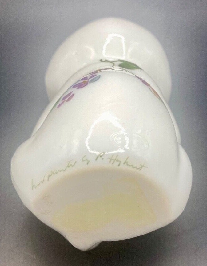 Vintage Fenton Art Glass Seated Bear, Lilacs on Milk Glass, 5151 PJ - Etsy