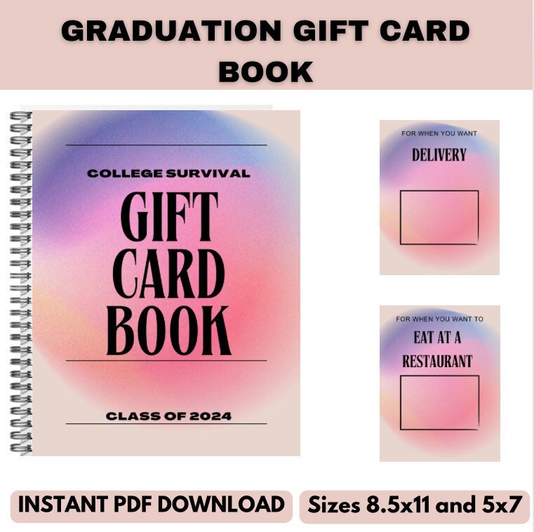 College Gift Card Book, Graduation Gift Card Book, First Year of ...