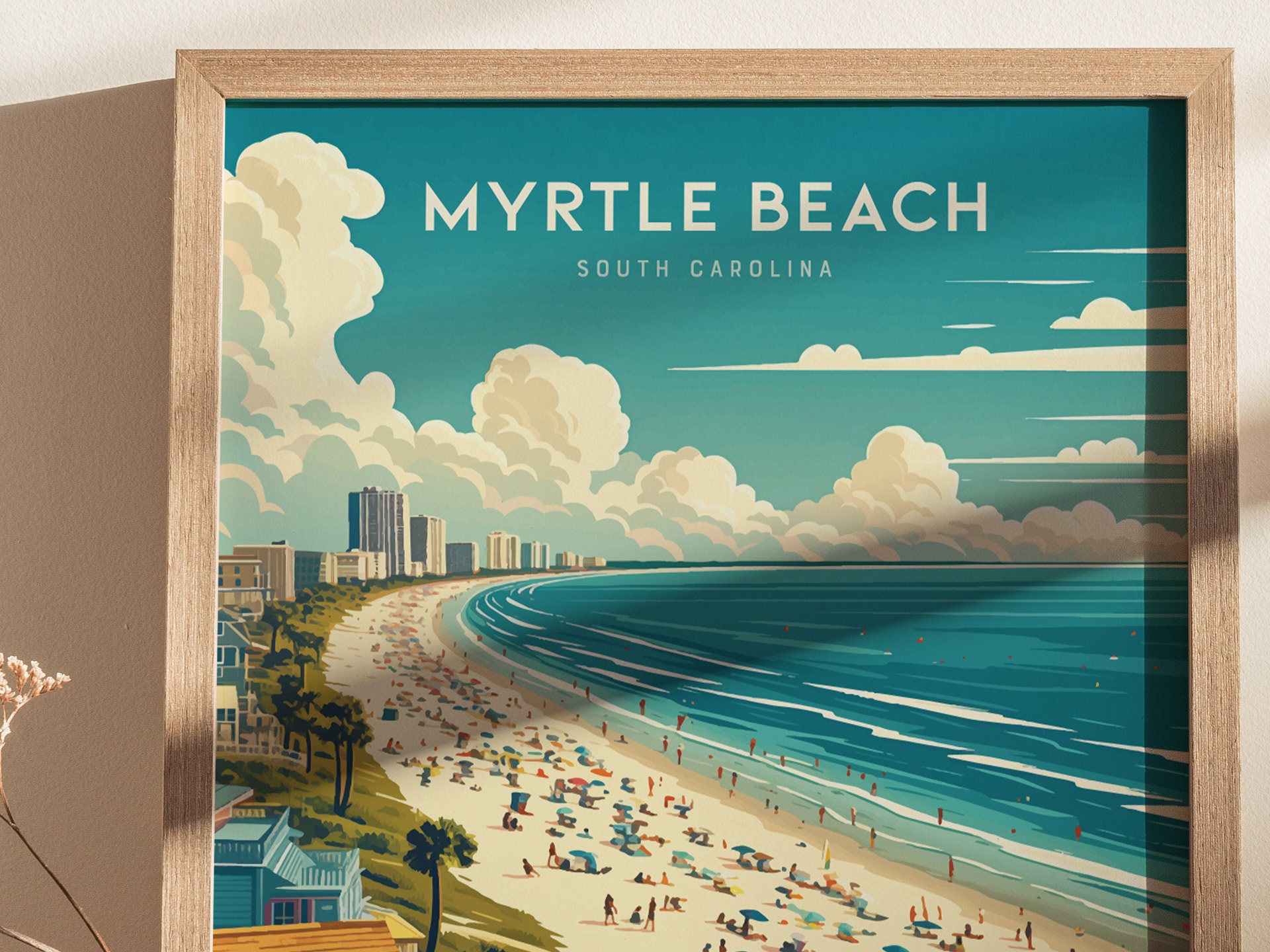 Myrtle Beach Framed Travel Poster, South Carolina Wall Art, South ...