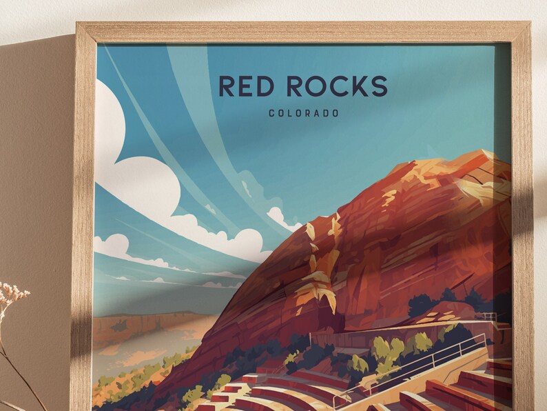 Red Rocks Amphitheatre Colorado Poster, Concert Venue Wall Art, Framed ...
