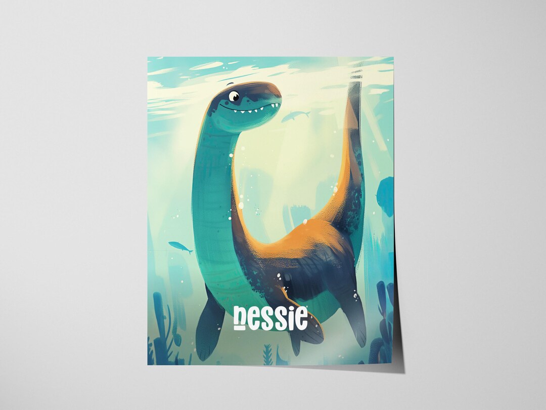 Nessie Cute Cryptids Digital Download: Loch Ness Monster Printable Wall ...