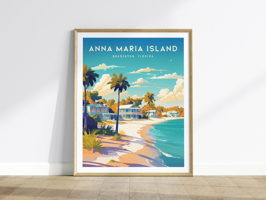 Anna Maria Island Framed Wall Art Bradenton Beach Poster - Etsy