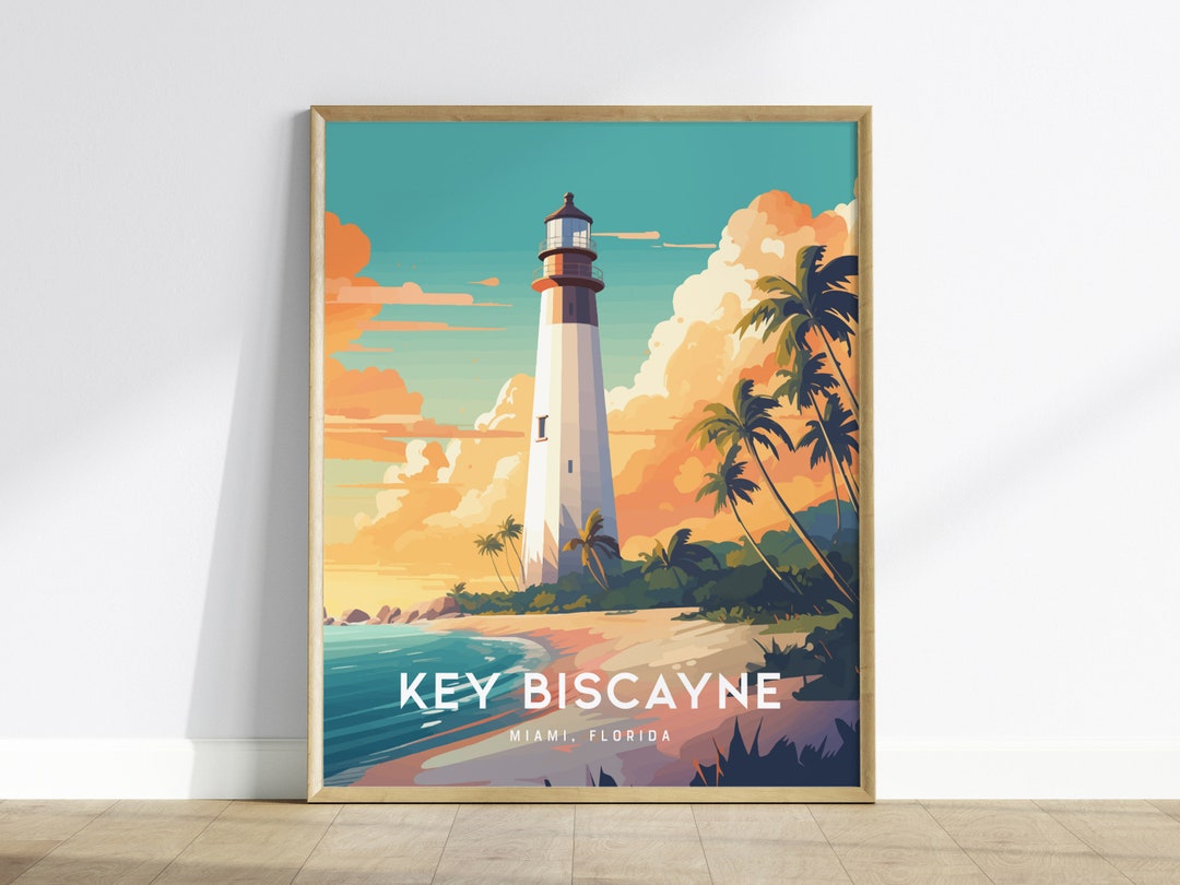 Key Biscayne Lighthouse, Miami, Florida Framed Wall Art - Bill Baggs ...