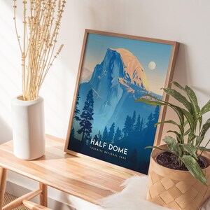 Half Dome Yosemite Poster – Scenic Minimalist Art Print, Available ...