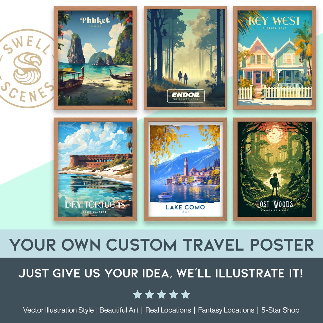 Your Custom Travel Poster, Custom Personalized Travel Illustration ...