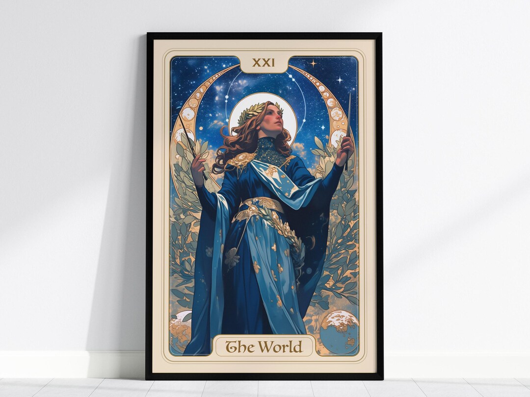The World Tarot Card Print: Celestial Major Arcana Art Nouveau - Etsy