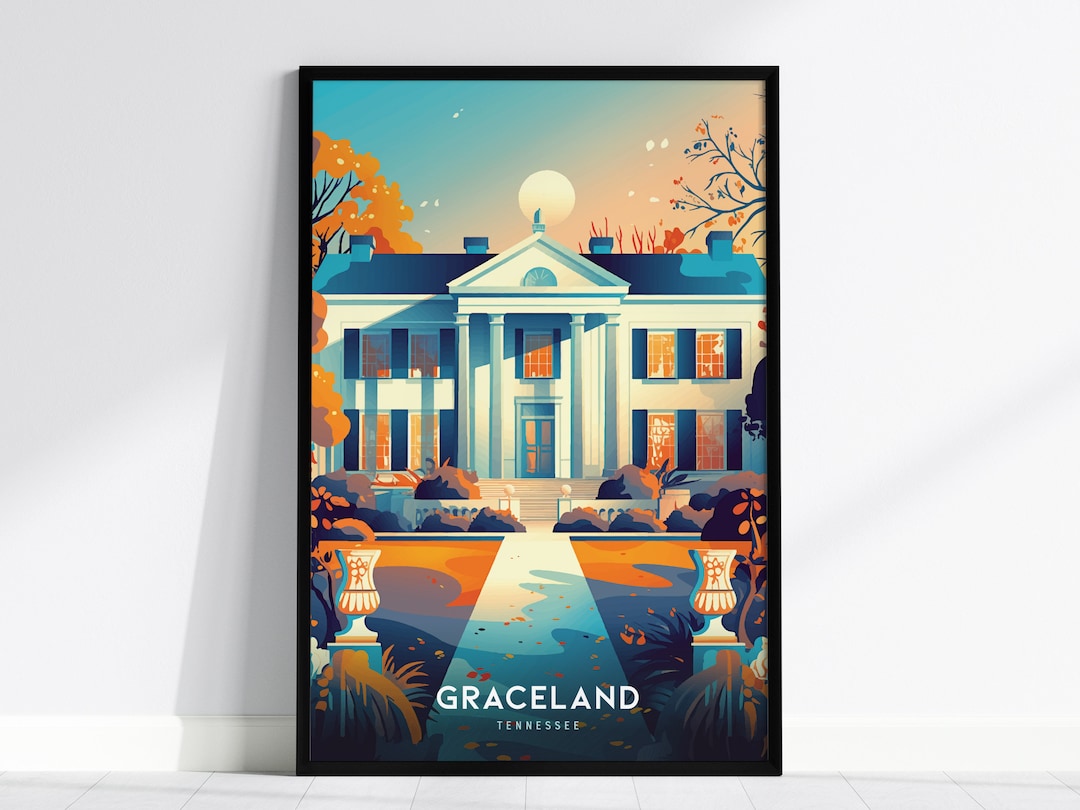 Graceland Poster: Elvis Presley's Home, Memphis Tennessee - Etsy UK