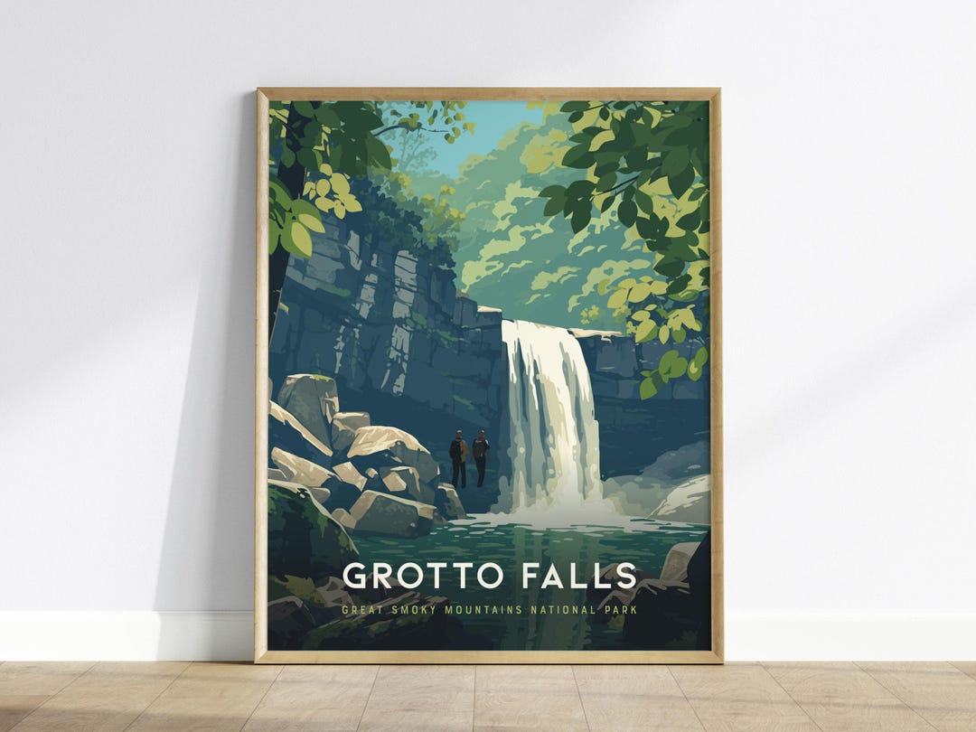 Grotto Falls Poster: Great Smoky Mountains National Park, Waterfall ...