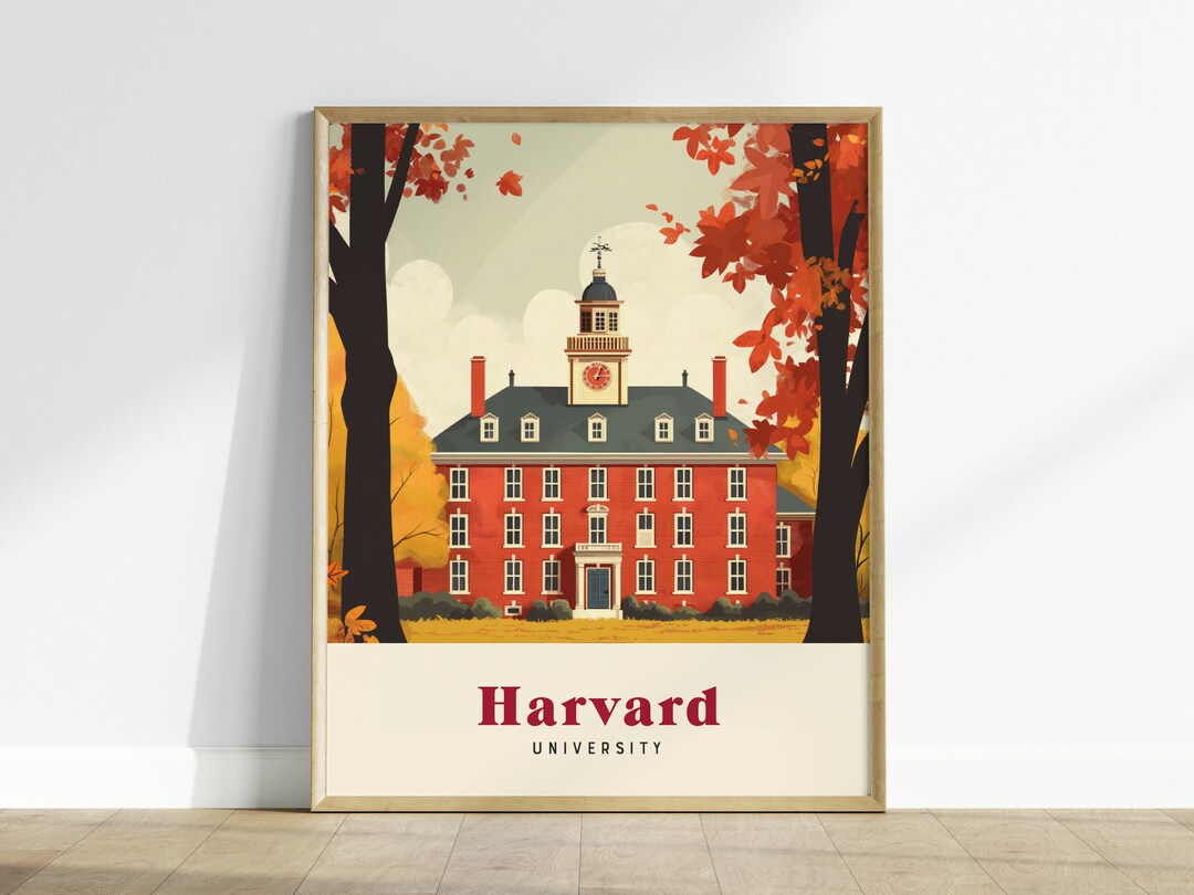 Harvard University Travel Print Cambridge Travel Art Harvard Trendy ...