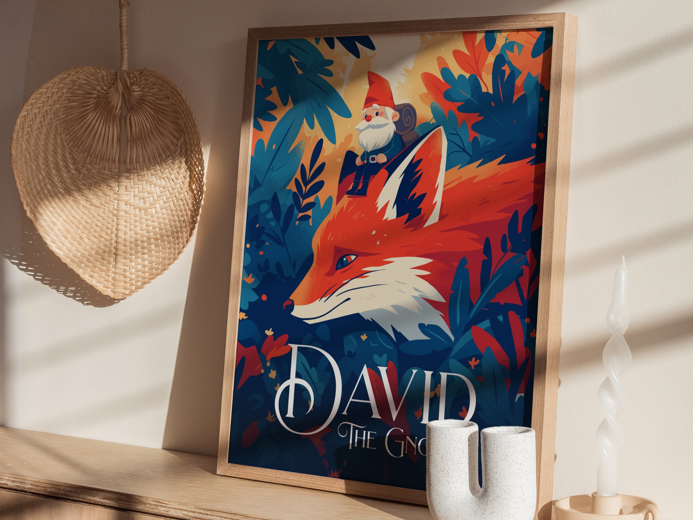 David the Gnome, 80s Nostalgia, Framed Wall Art Cute Classic Cartoon TV ...