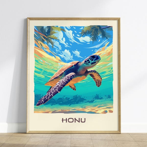 Sea Turtle Poster - Etsy