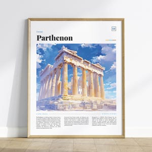 Parthenon, Athens Greece Poster – Ancient Greek Temple Wall Art ...
