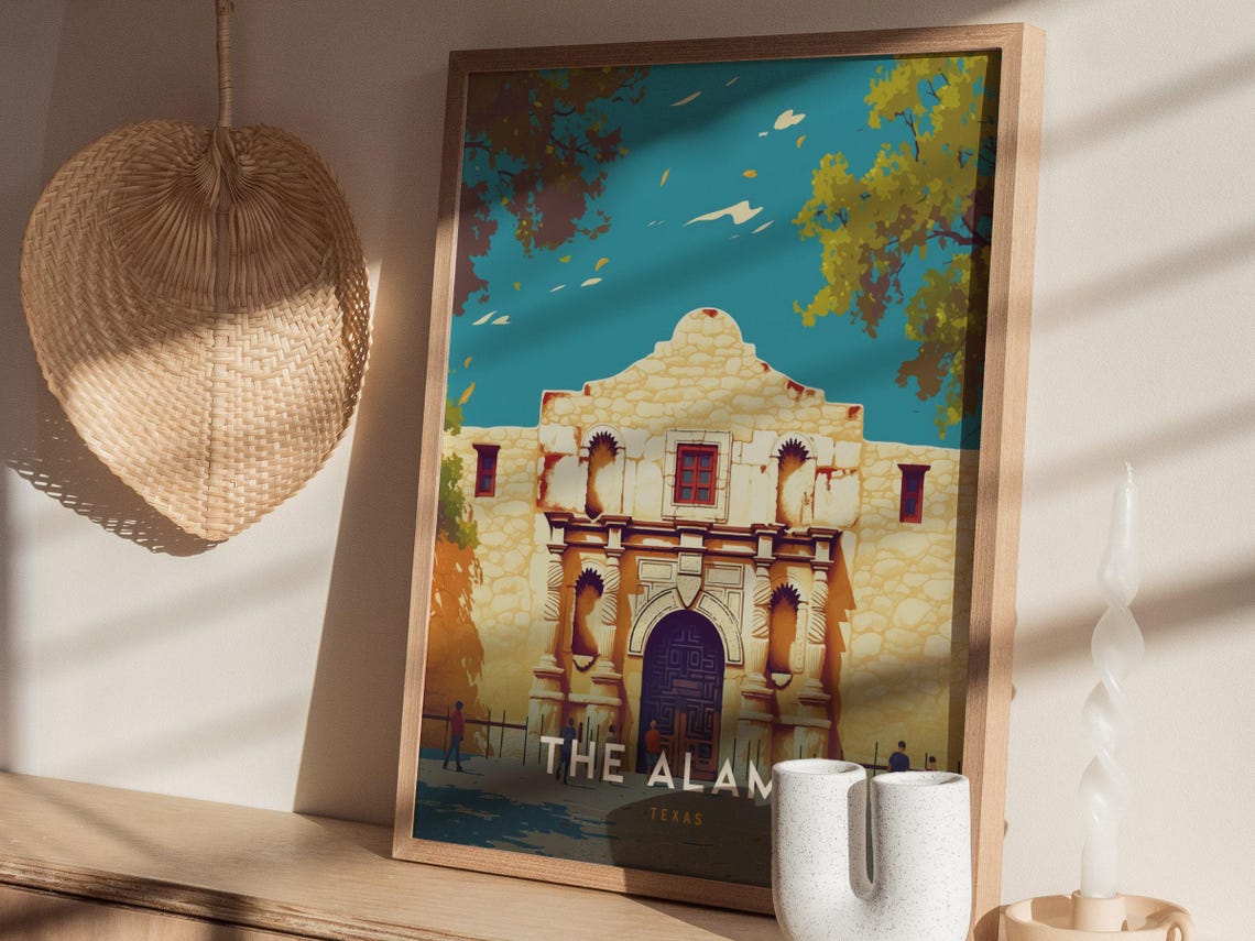 The Alamo Texas Print: San Antonio Historic Landmark Art - Etsy