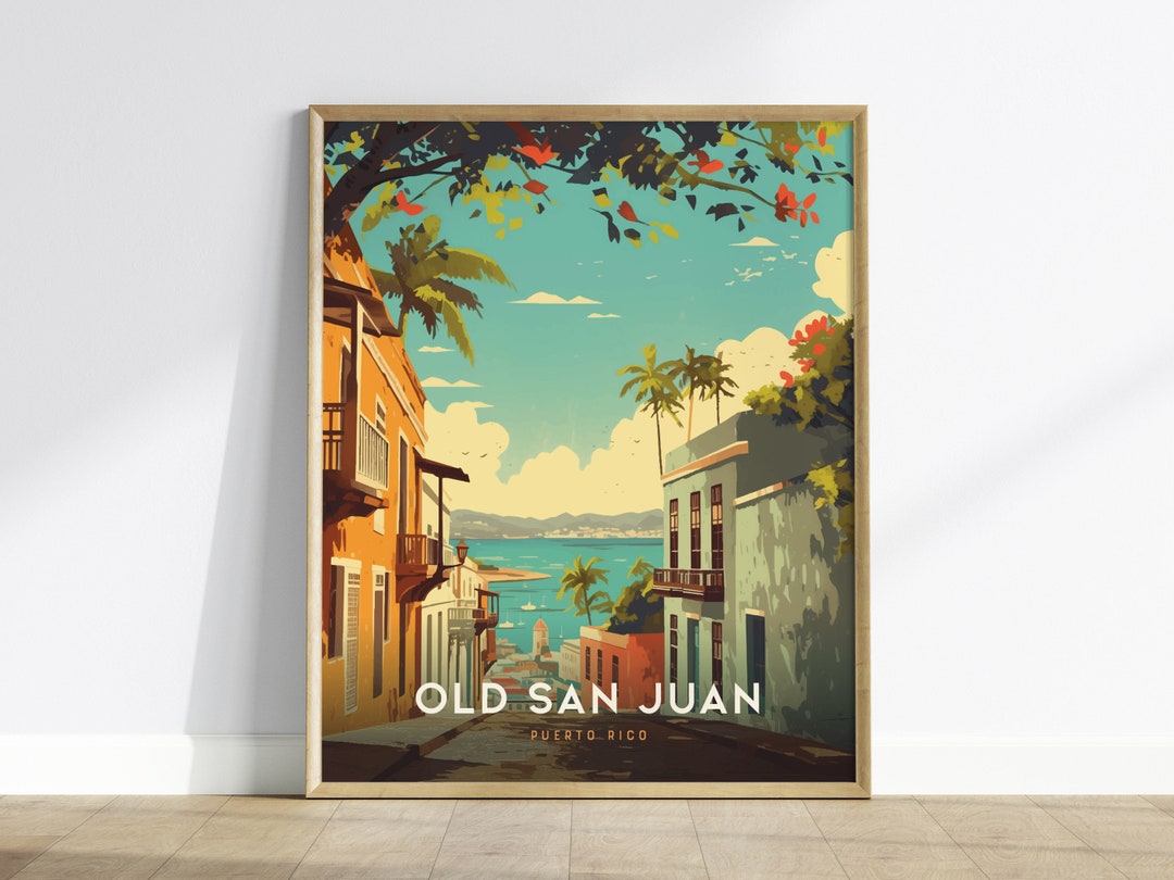 Old San Juan Poster: Puerto Rico Travel Art, Caribbean Decor - Etsy