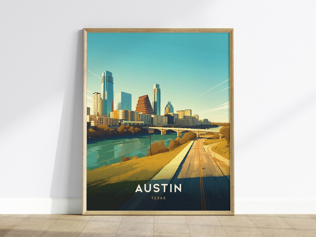 Austin Texas Framed Print, Austin Skyline, Austin Texas Poster, Austin ...