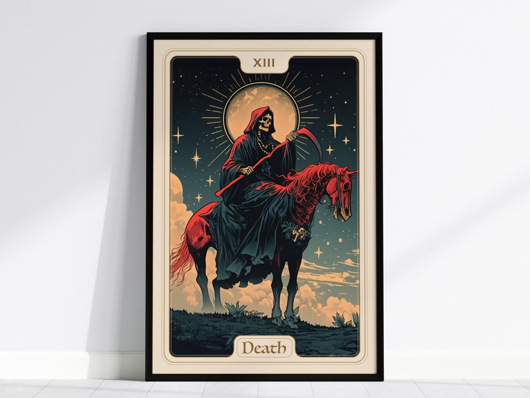 Death Major Arcana Tarot Card Framed Poster - Card 13 Grim Reaper ...