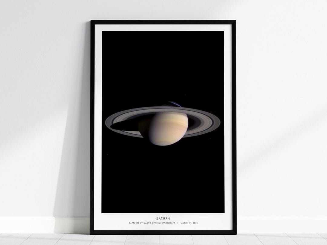 Saturn Poster: Cassini NASA Photography, Ringed Planet Print, Solar ...