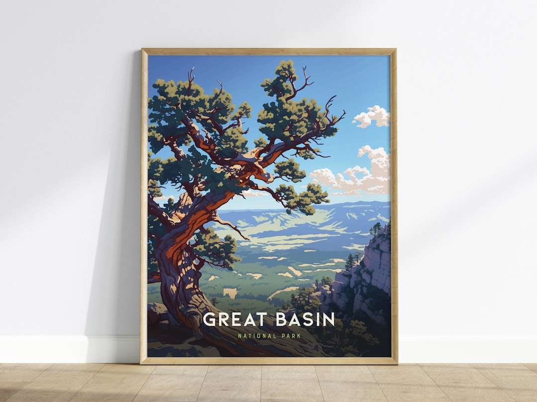 Great Basin National Park Poster Nevada Art: Bristlecone Pine Print ...