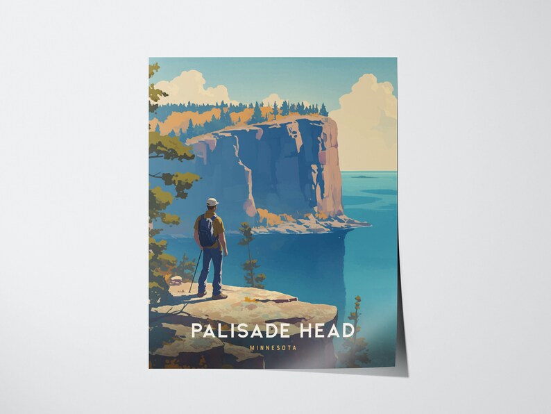 Palisade Head Minnesota Poster: Lake Superior Cliff View Art - Etsy