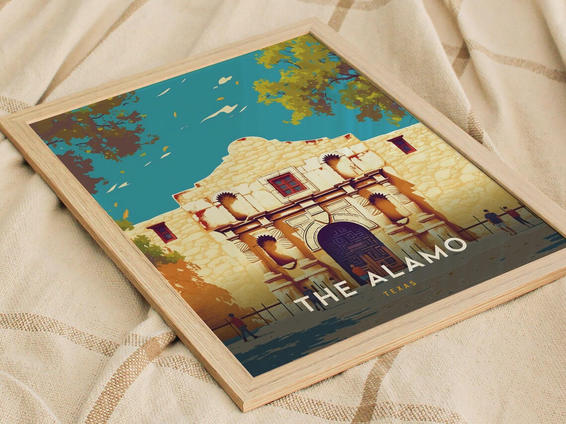 The Alamo Texas Print: San Antonio Historic Landmark Art - Etsy