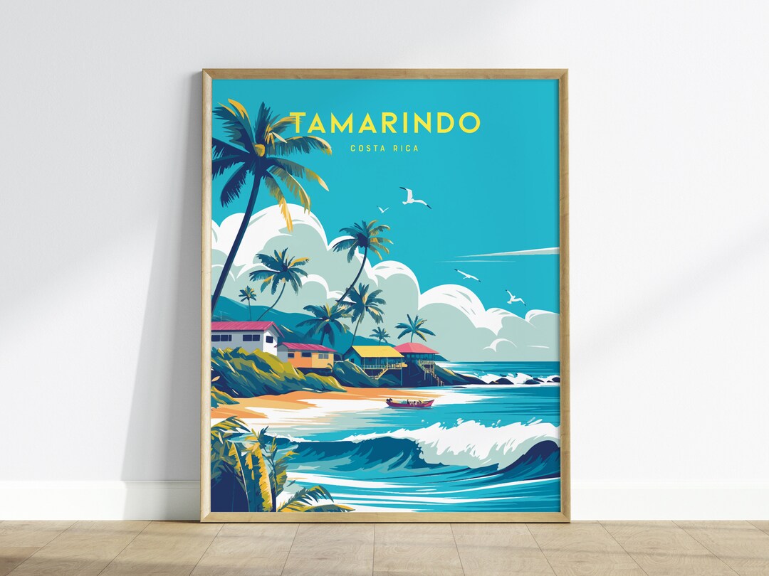 Tamarindo Travel Poster | Costa Rica Surf, Pico Grande - Wall Art Decor ...