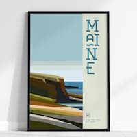 Maine Art Poster | the Pine Tree State Print | East Coast Art| Digital ...