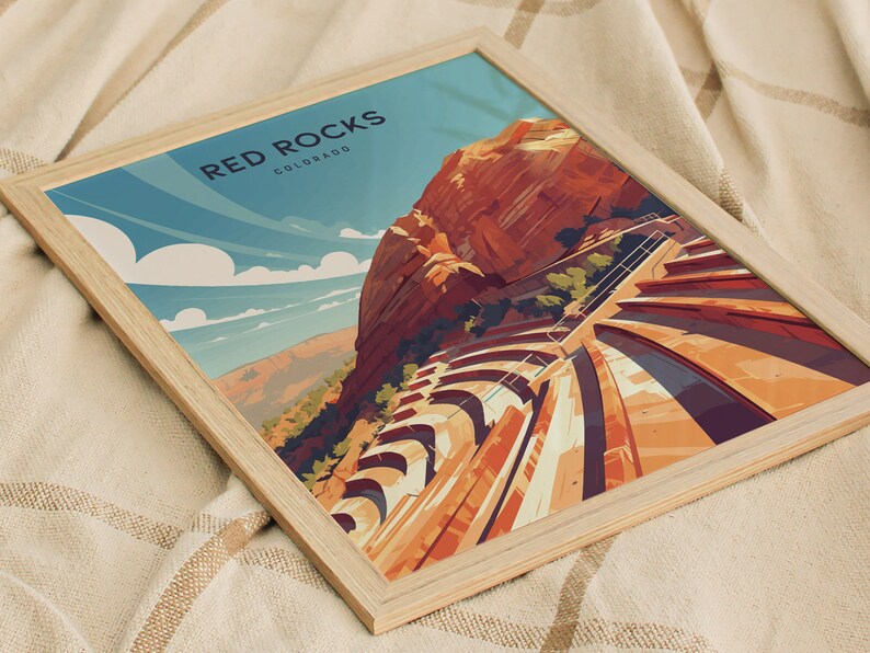 Red Rocks Amphitheatre Colorado Poster, Concert Venue Wall Art, Framed ...