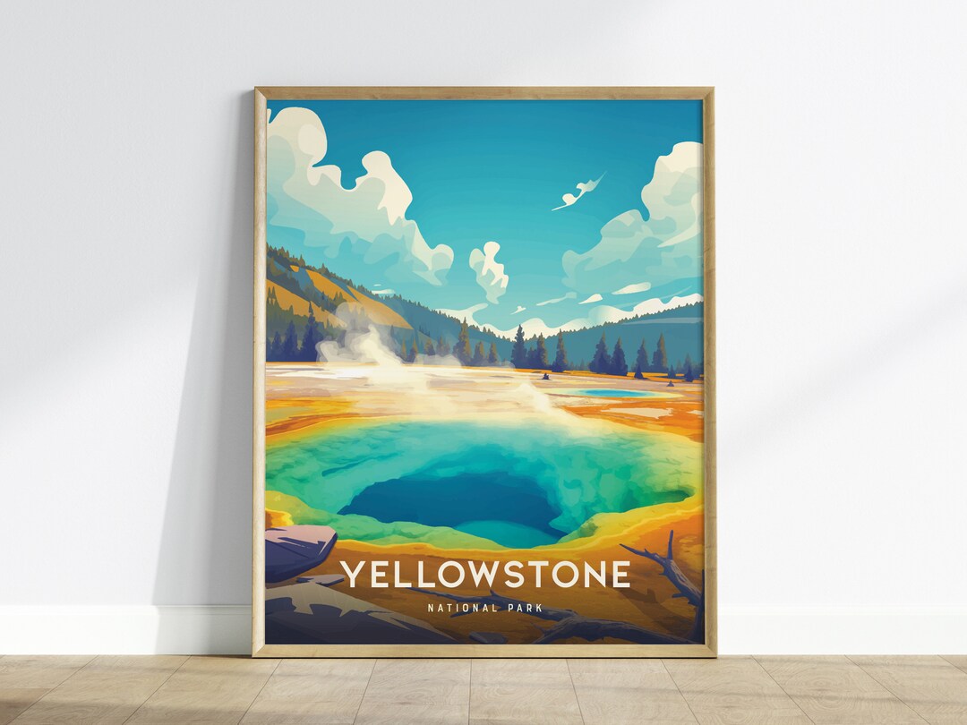 Yellowstone National Parks Travel Print, Yellowstone Poster Print ...