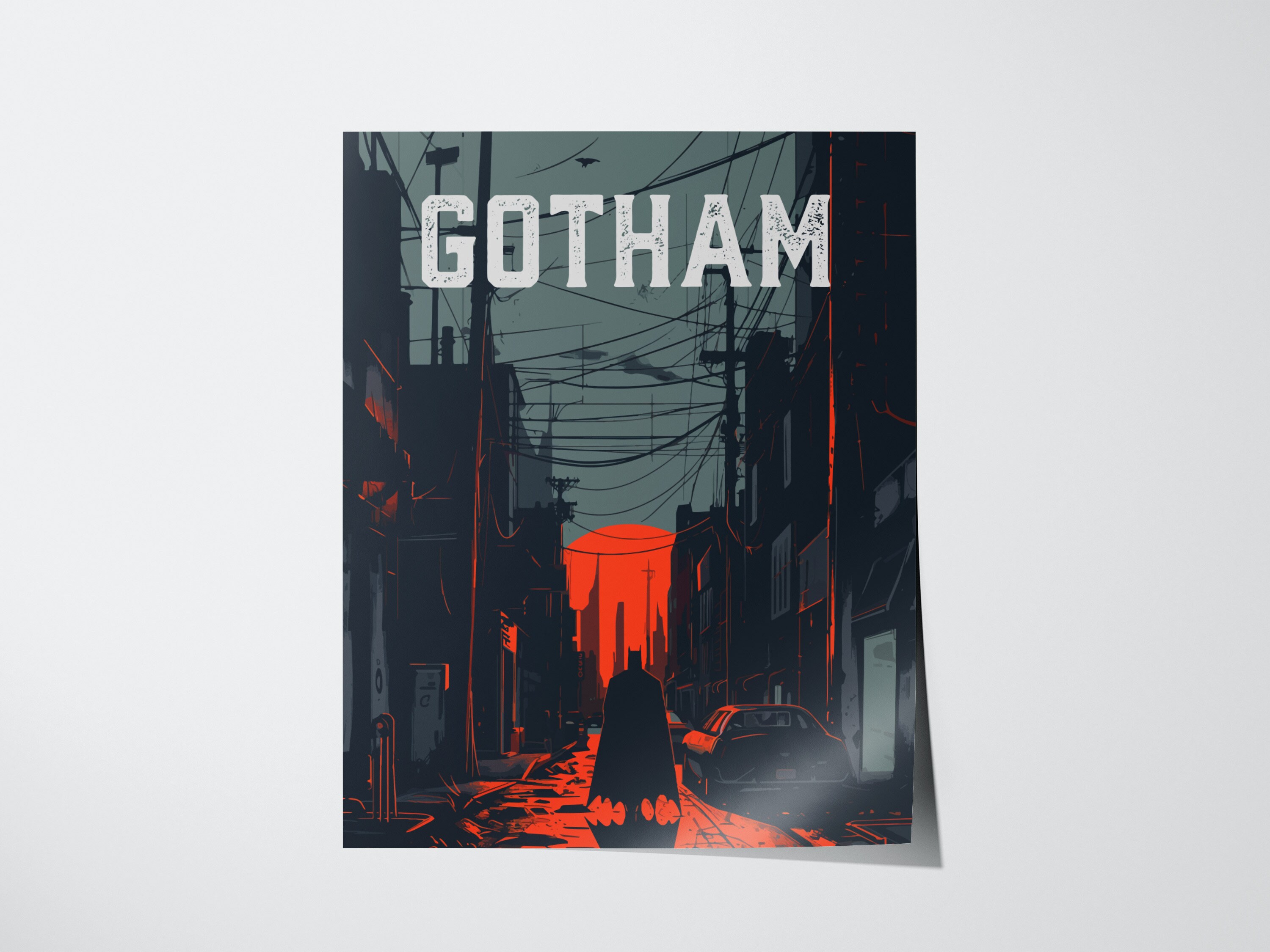 Gotham City Framed Wall Art Batman Fan Film Noir Poster Design DC ...