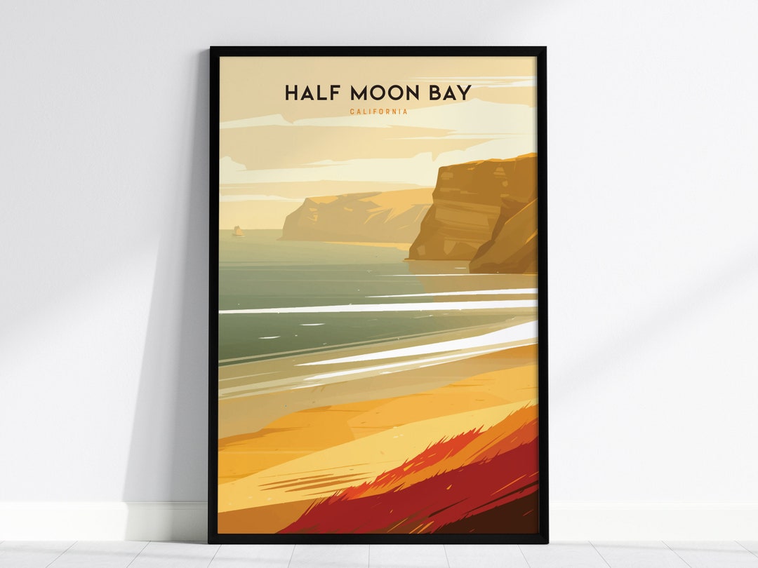 Half Moon Bay, California Poster - Coastal Scenery Art, Perfect for ...